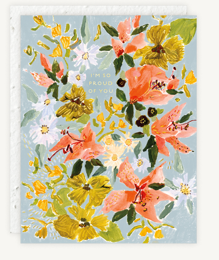 Bouquet in Blue Congratulations Card – Gum Tree