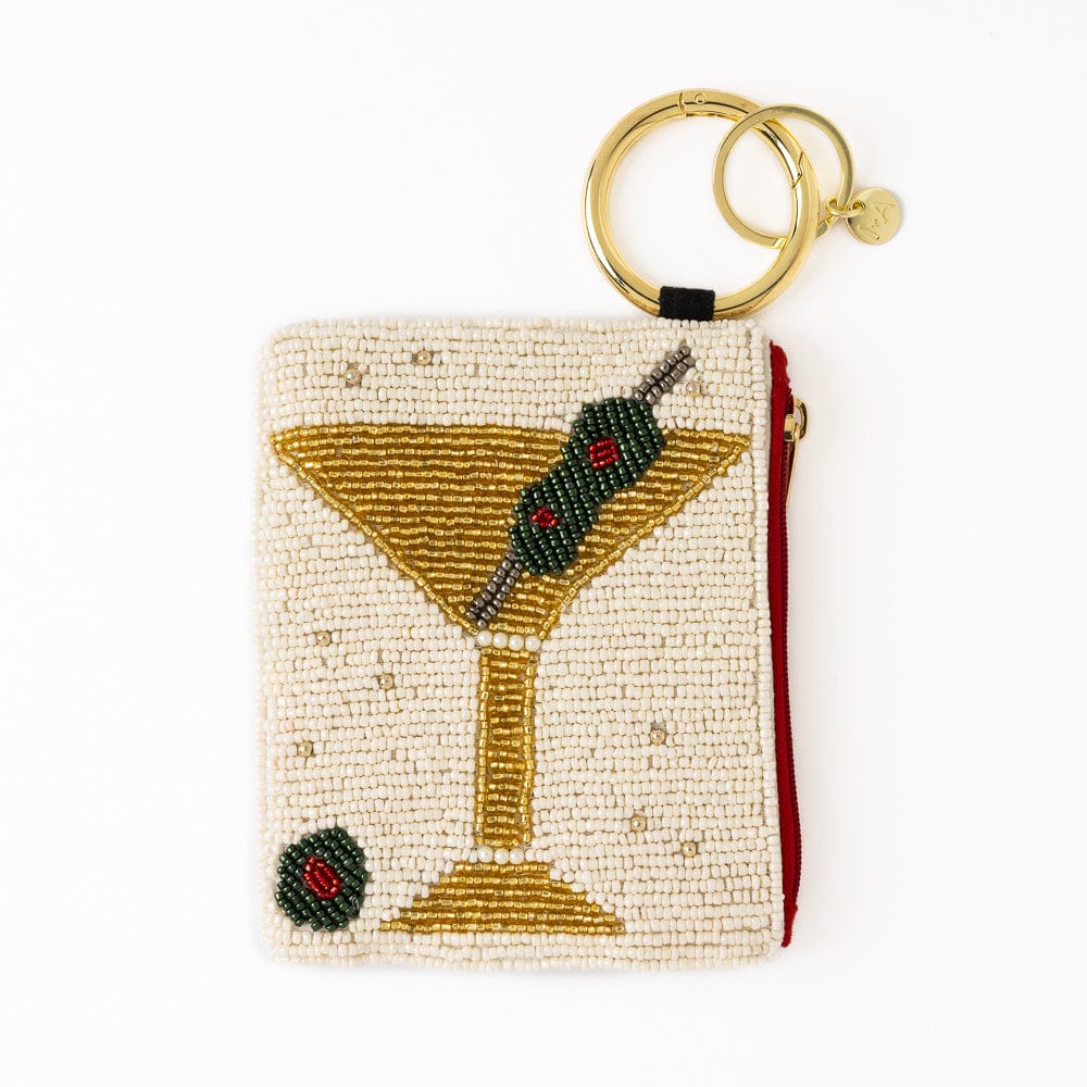 Mary Martini And Olive Beaded Coin Purse Ivory – Gum Tree
